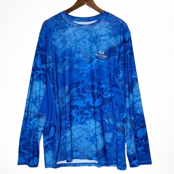 Realtree | Shirts | Realtree Blue Marbled Ombr Tie Dye Dry Fit Long ...